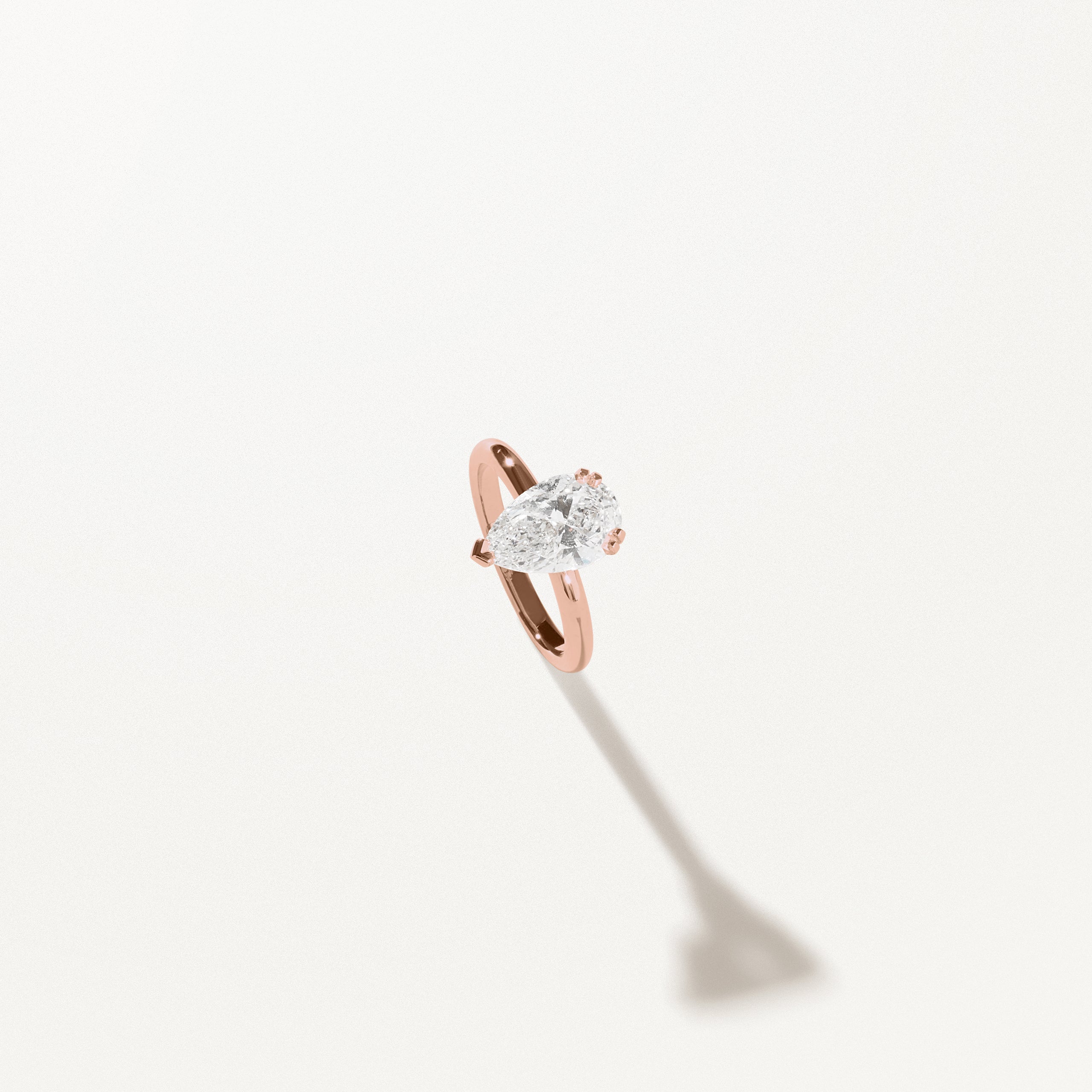 Lumière Engagmement Ring,Lab diamond solitaire rose gold band | Oscar ...